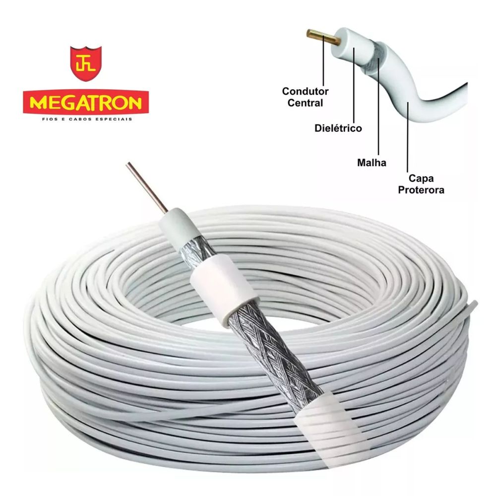 Cabo Coaxial RG059 75 OHMS 67% MALHA - Ion Cabos