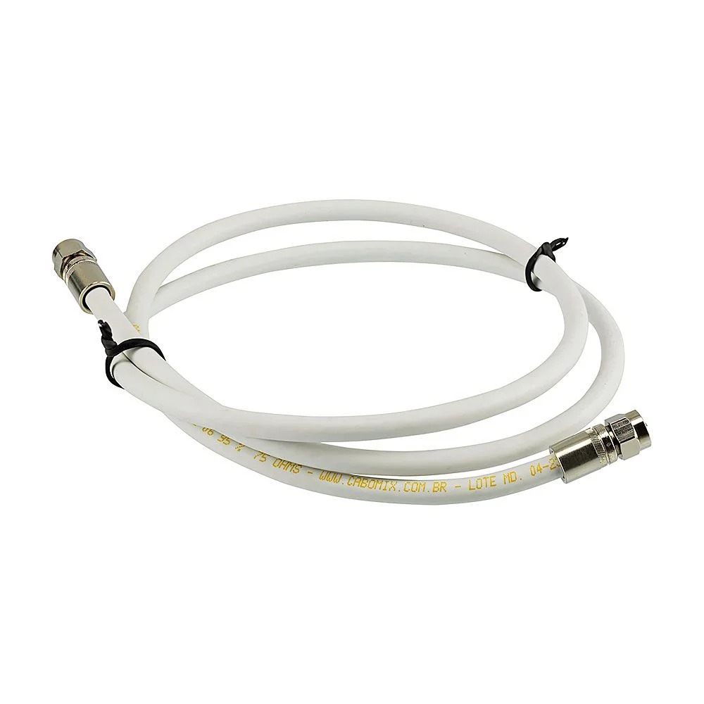 Cabo Coaxial RG6 Montado Blindado - 1 metro - Ion Cabos