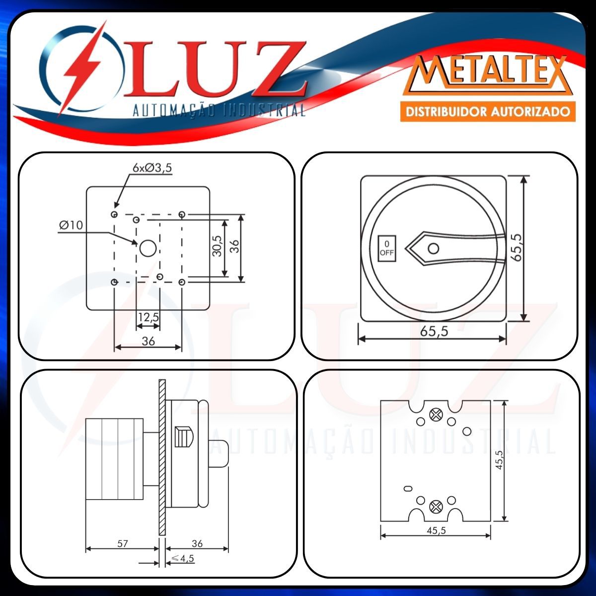 Kp0-20-3p | Chave Seccionadora 3 Polos 20a | Metaltex - LUZ AUTOMAÇÃO ...