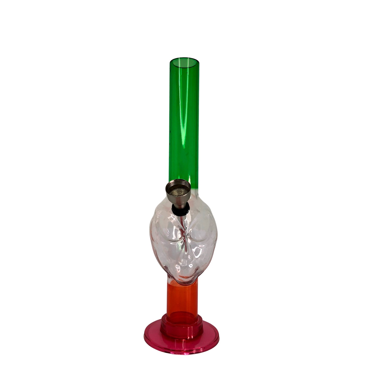 Cachimbo Bong Pequeno Cores Reto Verde, Transparente e Vermelho 20cmx2 ...