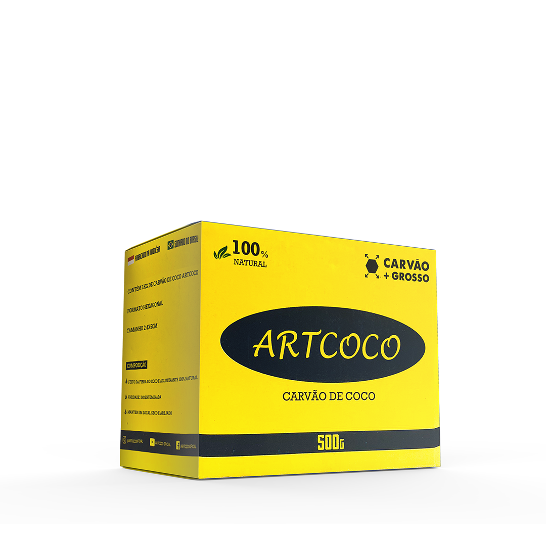 Carvão Art Coco Azul Hexagonal - Narguile X - Arguile Completo, Barato ...