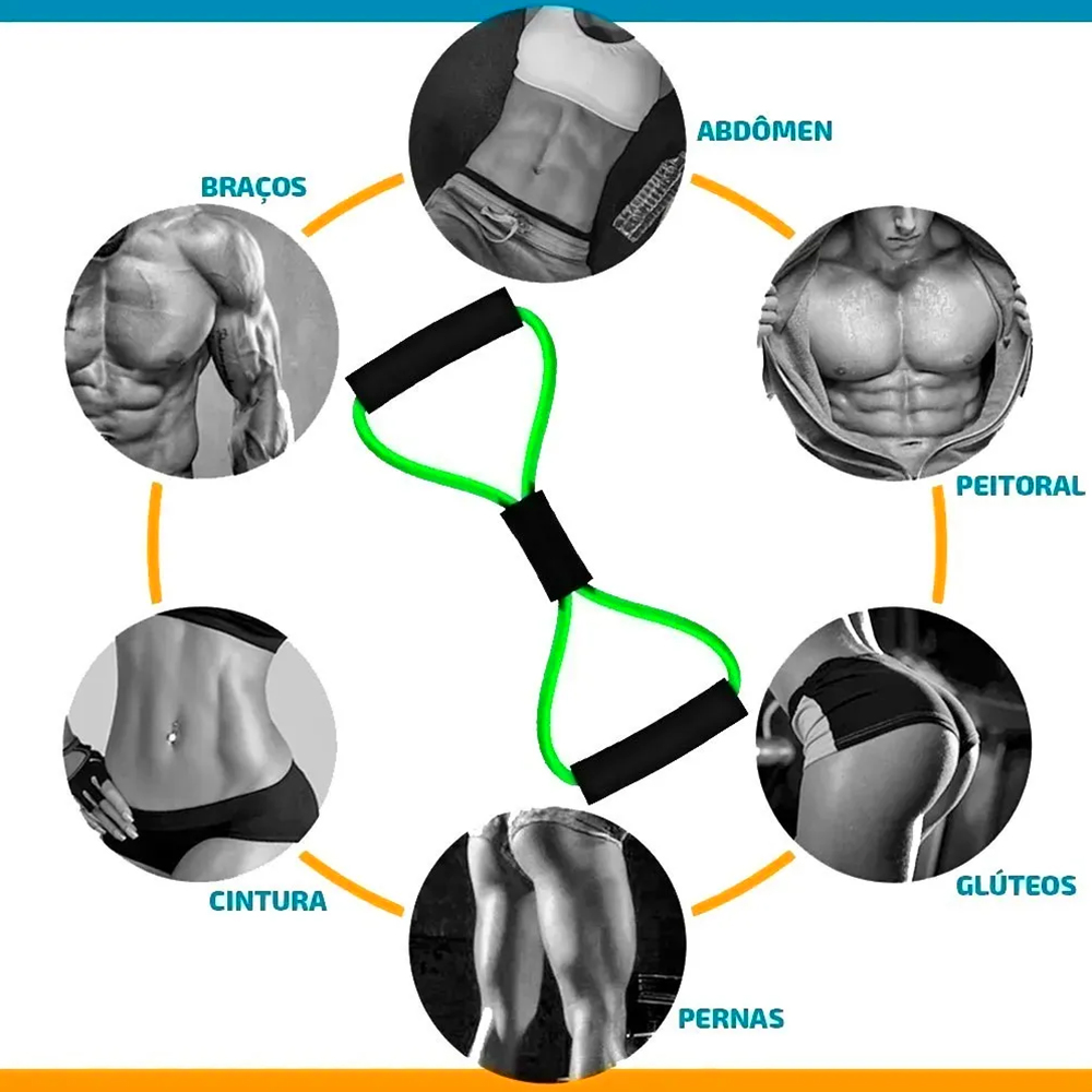 Elástico Extensor Cross Tuber Multifuncional para Exercícios Musculação ...