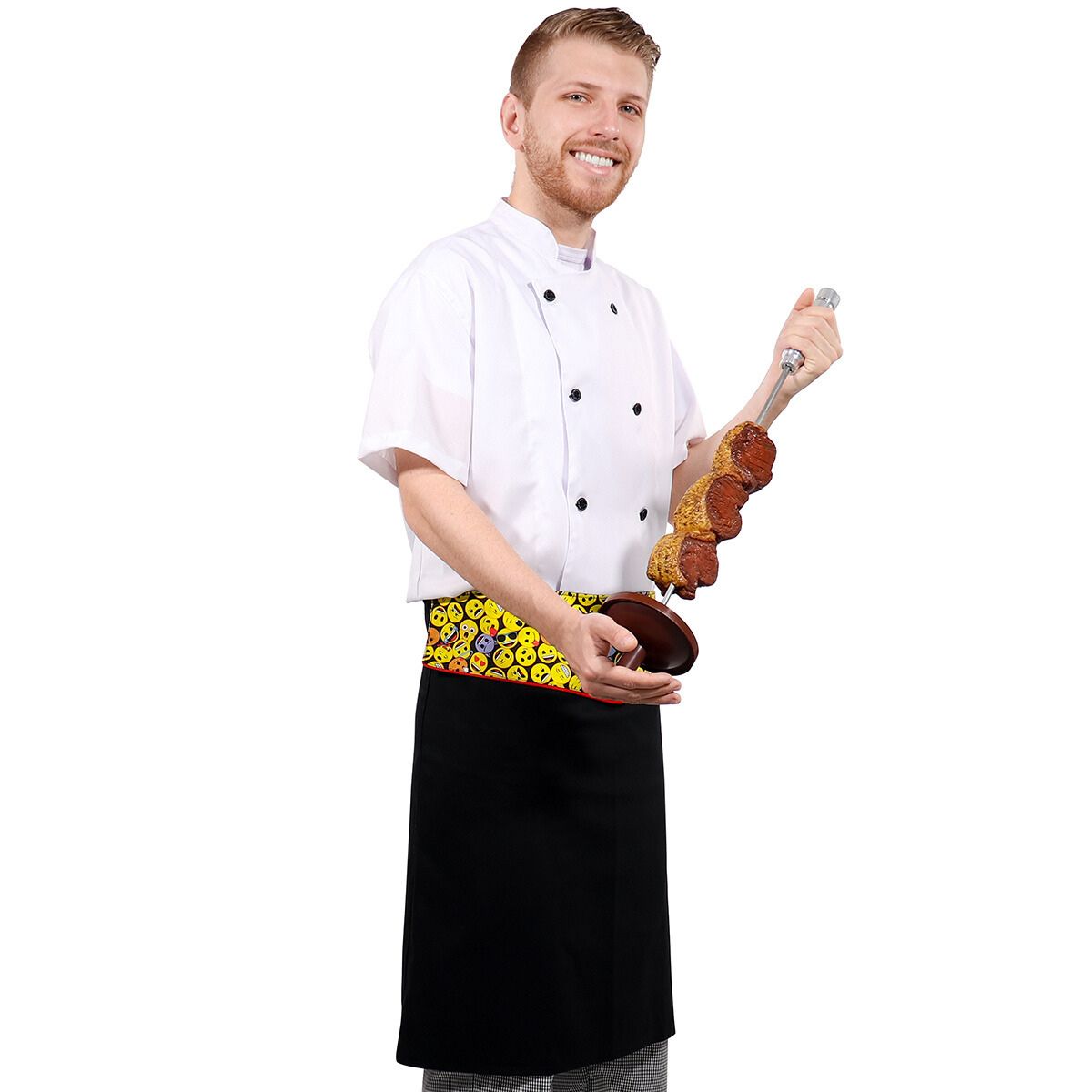Avental Chef Cozinha Tipo Saia Estampa Emoji - DR.CHEF