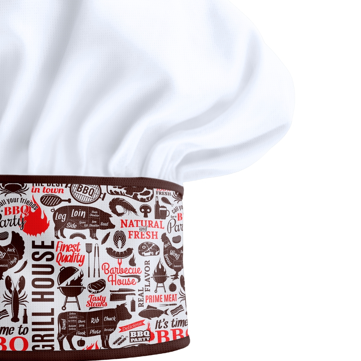 Chapéu Touca Chef De Cozinha Estampa Churrasco BBQ - Dr Chef - DR.CHEF