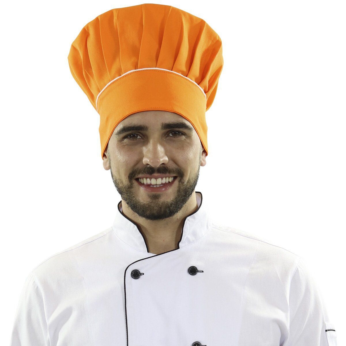 Chapéu Chef Cozinha Laranja Profissional - Dr Chef - DR.CHEF