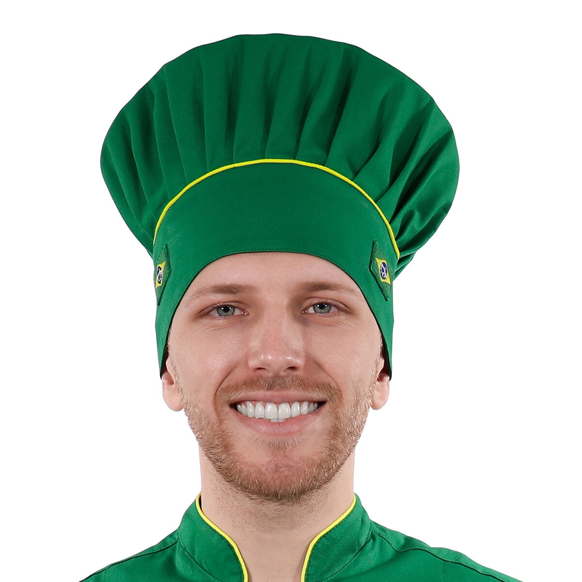 Chapéu Chef Cozinha Verde Brasil Profissional - Dr Chef - DR.CHEF