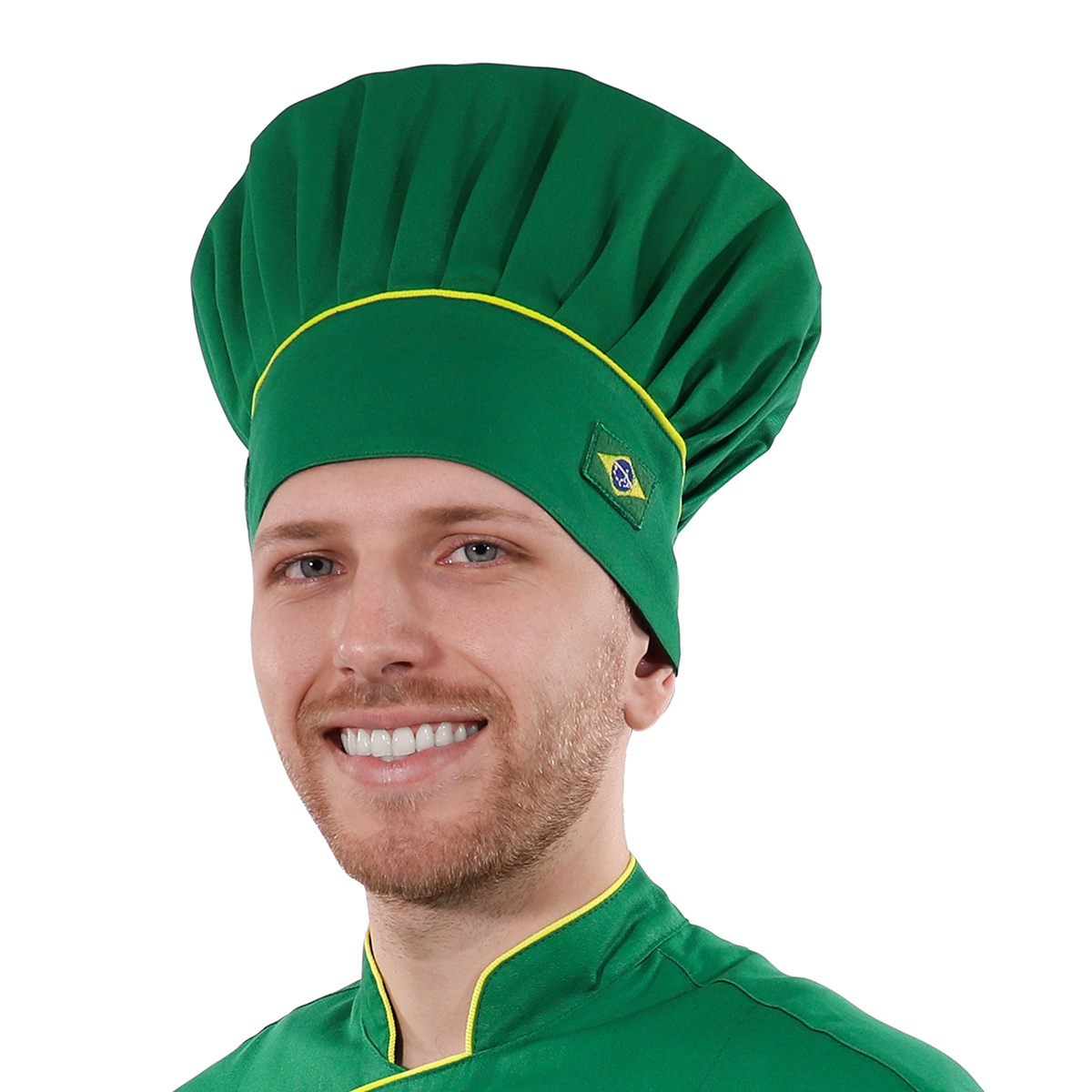 Chapéu Chef Cozinha Verde Brasil Profissional - Dr Chef - DR.CHEF