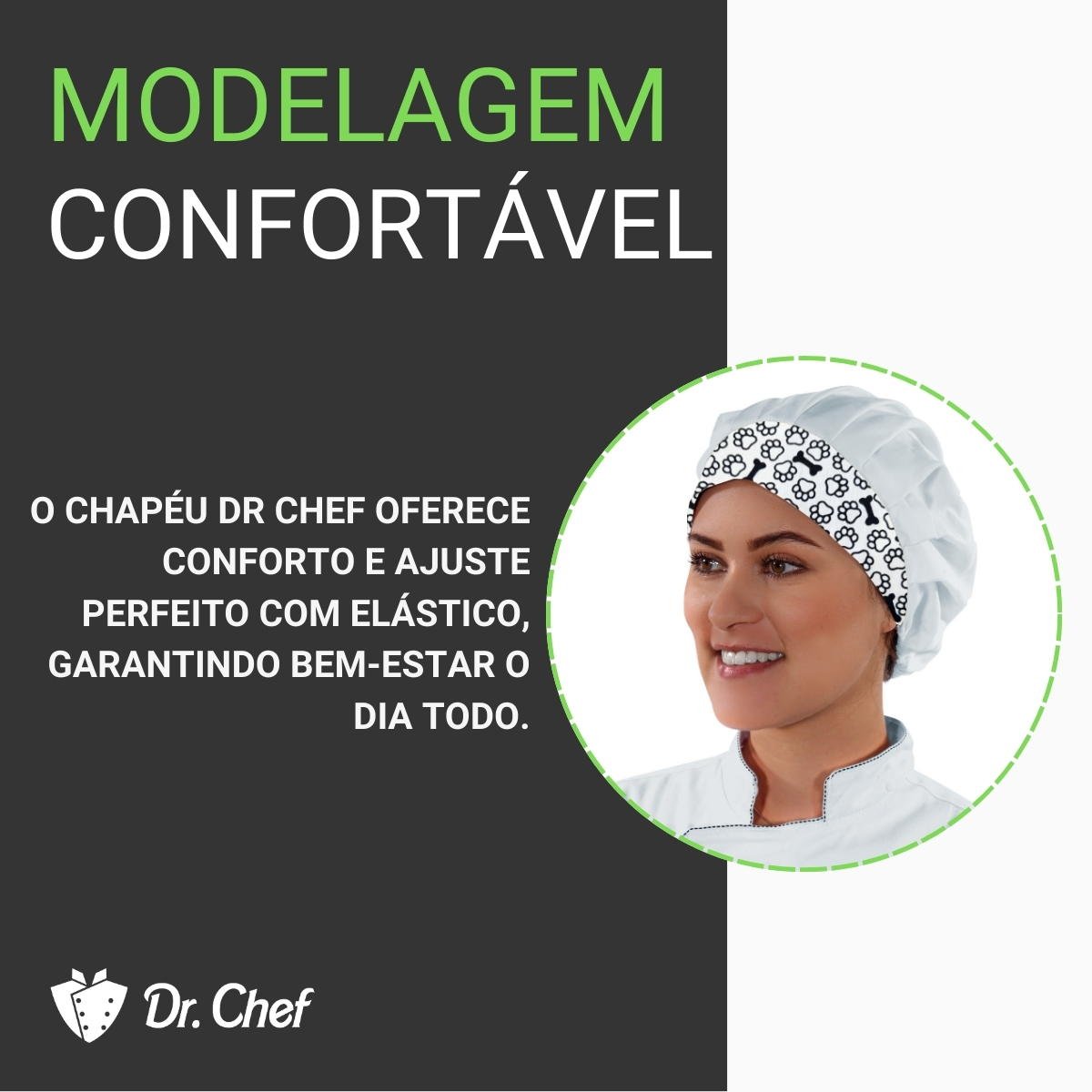 Chapéu Para Veterinários Tipo Gorro Patinhas - Dr Chef - DR.CHEF