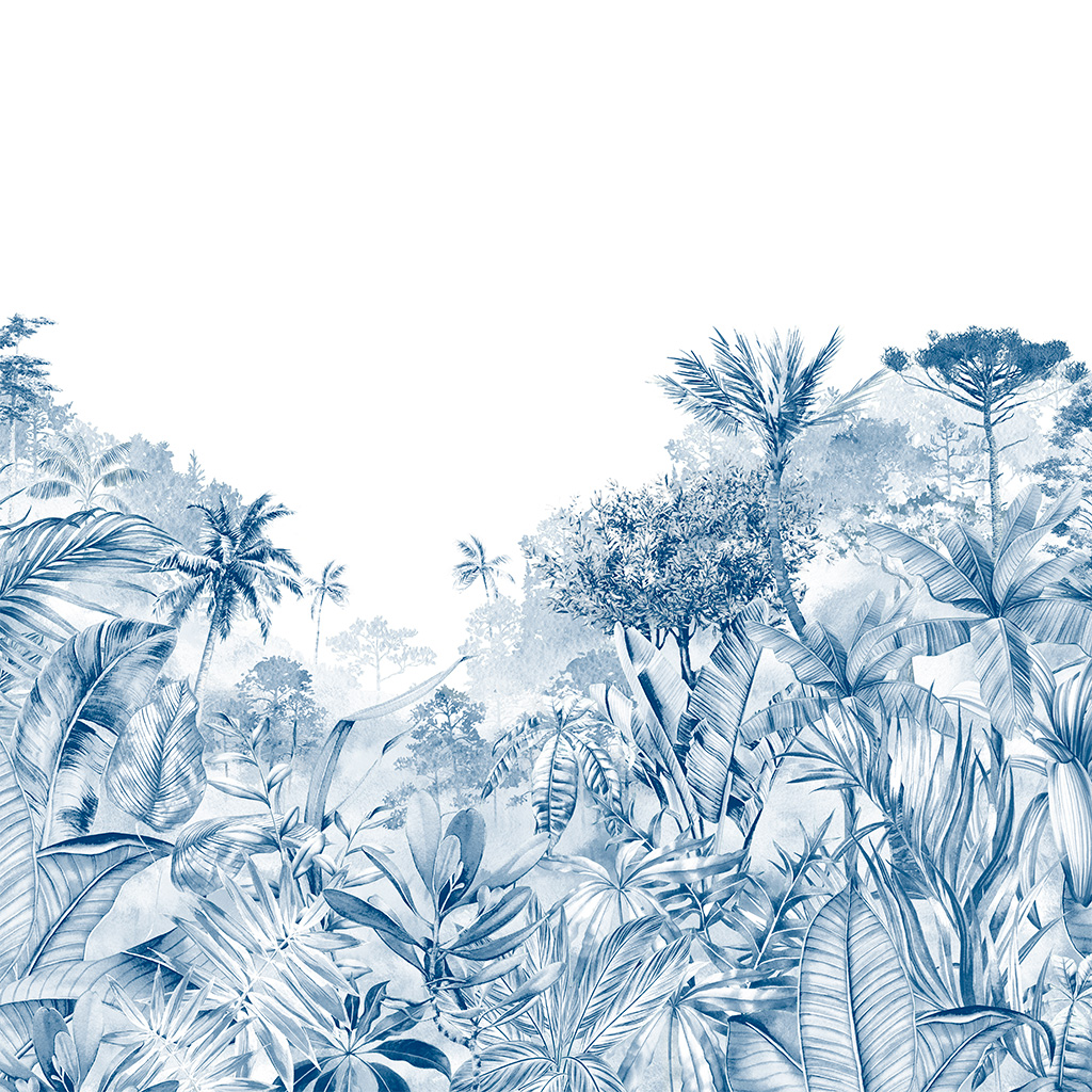 Papel de Parede Personalizado Art Mata Azul - BEM INSTALADO HOME DECOR