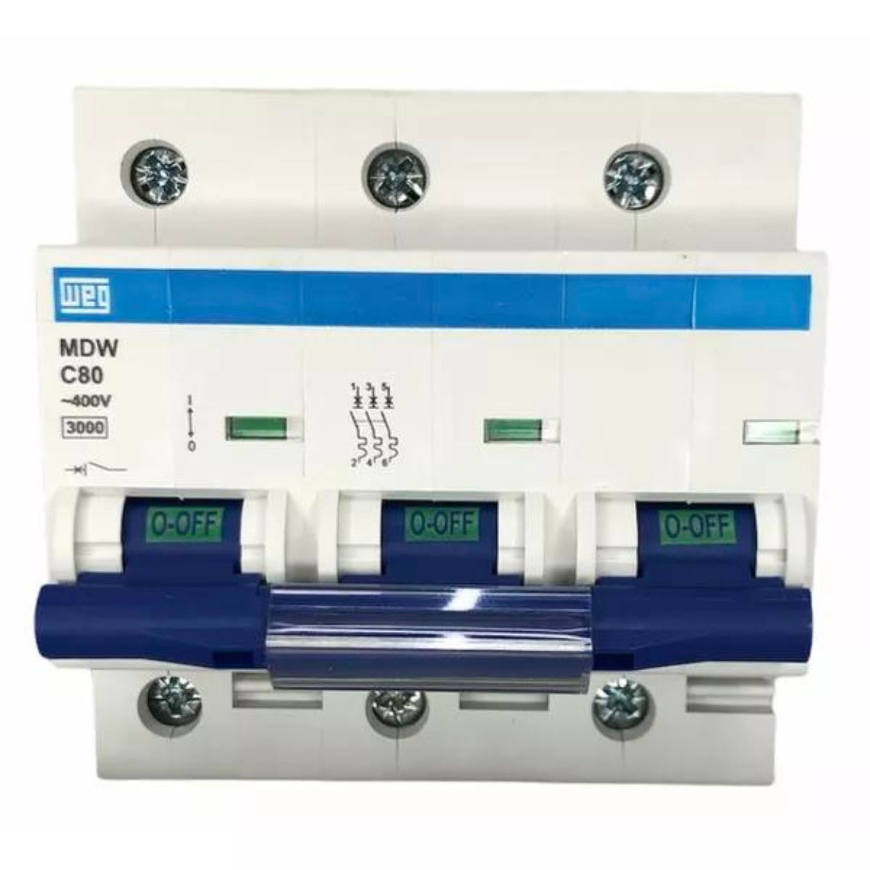 Disjuntor tripolar mdw 80a curva c Weg | Brama - Brama Materiais