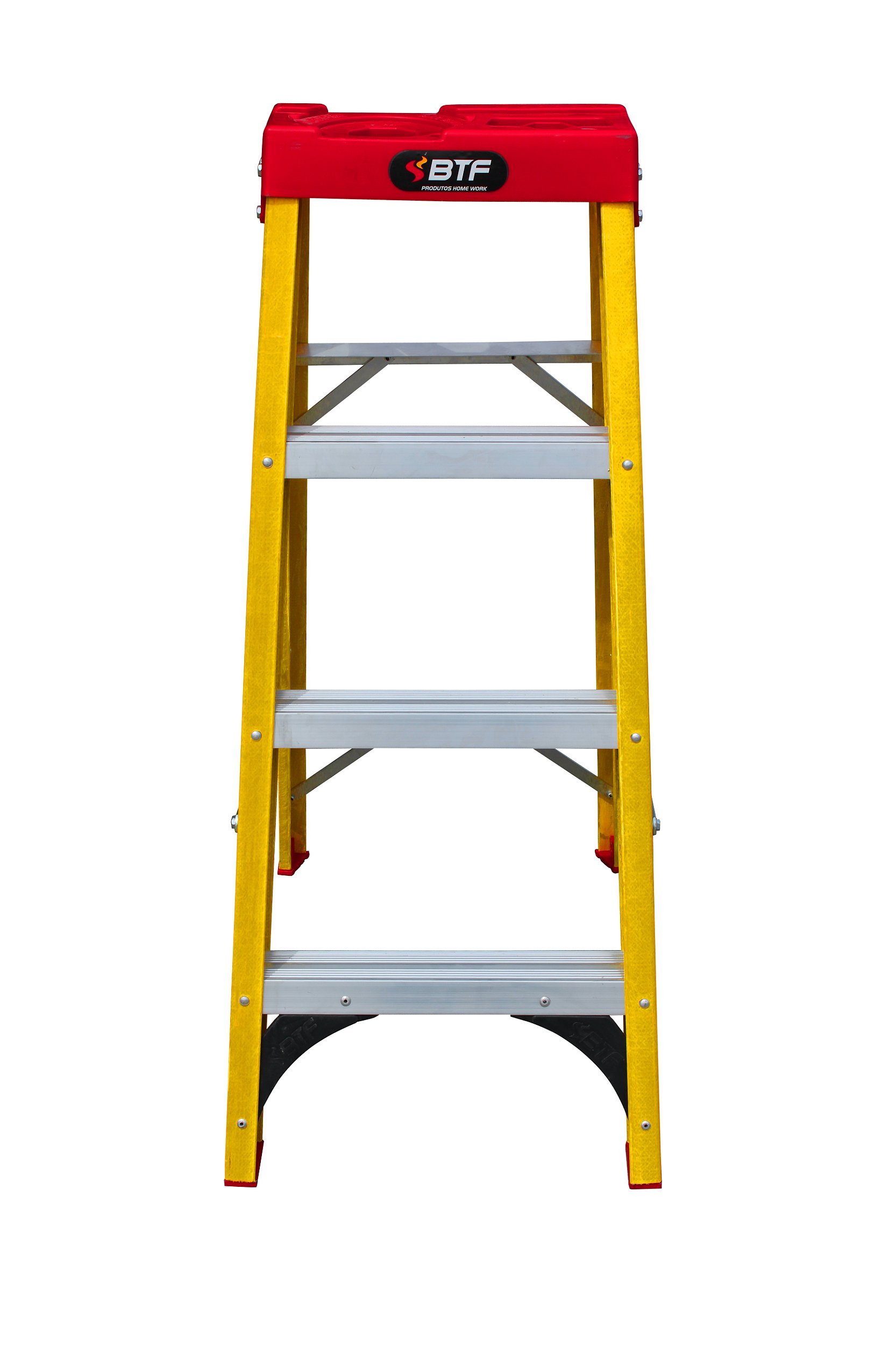 Escada de Fibra Tesoura Prática 3 Degraus BTF - Botafogo Lar & Lazer