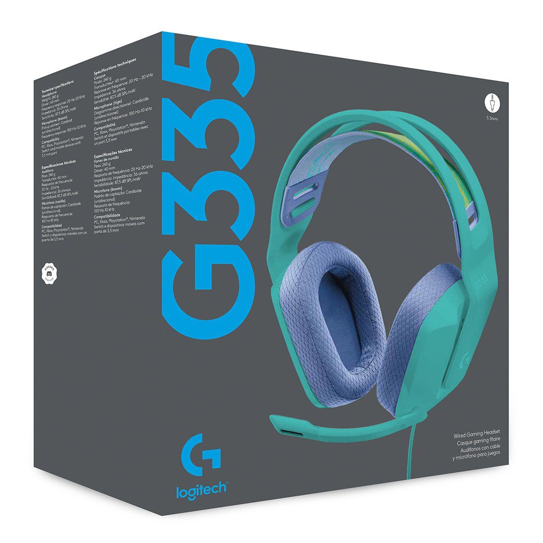 Headset Gamer Logitech G335 Verde estéreo USB 981-001023 - Processtec ...