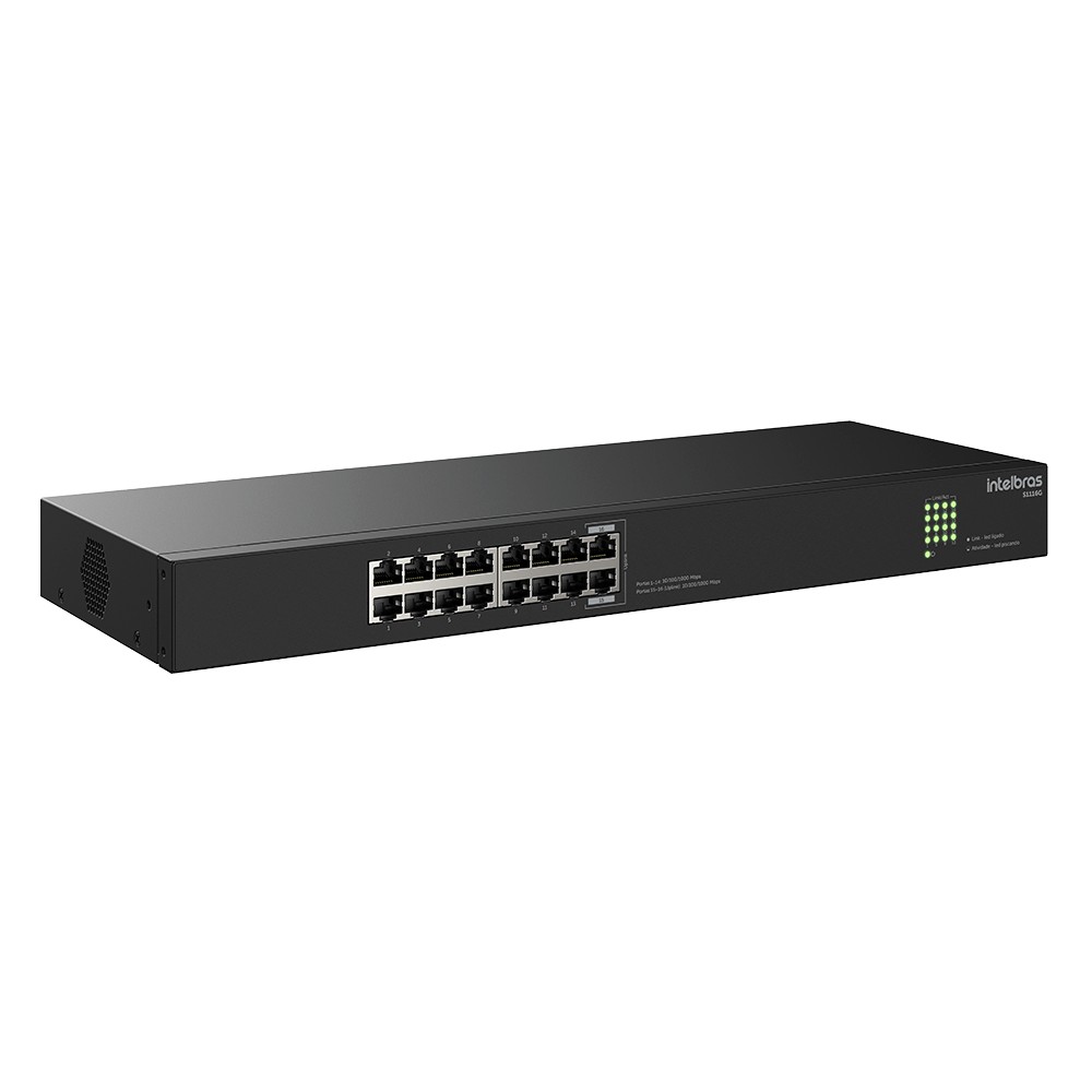 Switch Intelbras 16 Portas Gigabit S1116G - 4760114 - Processtec ...