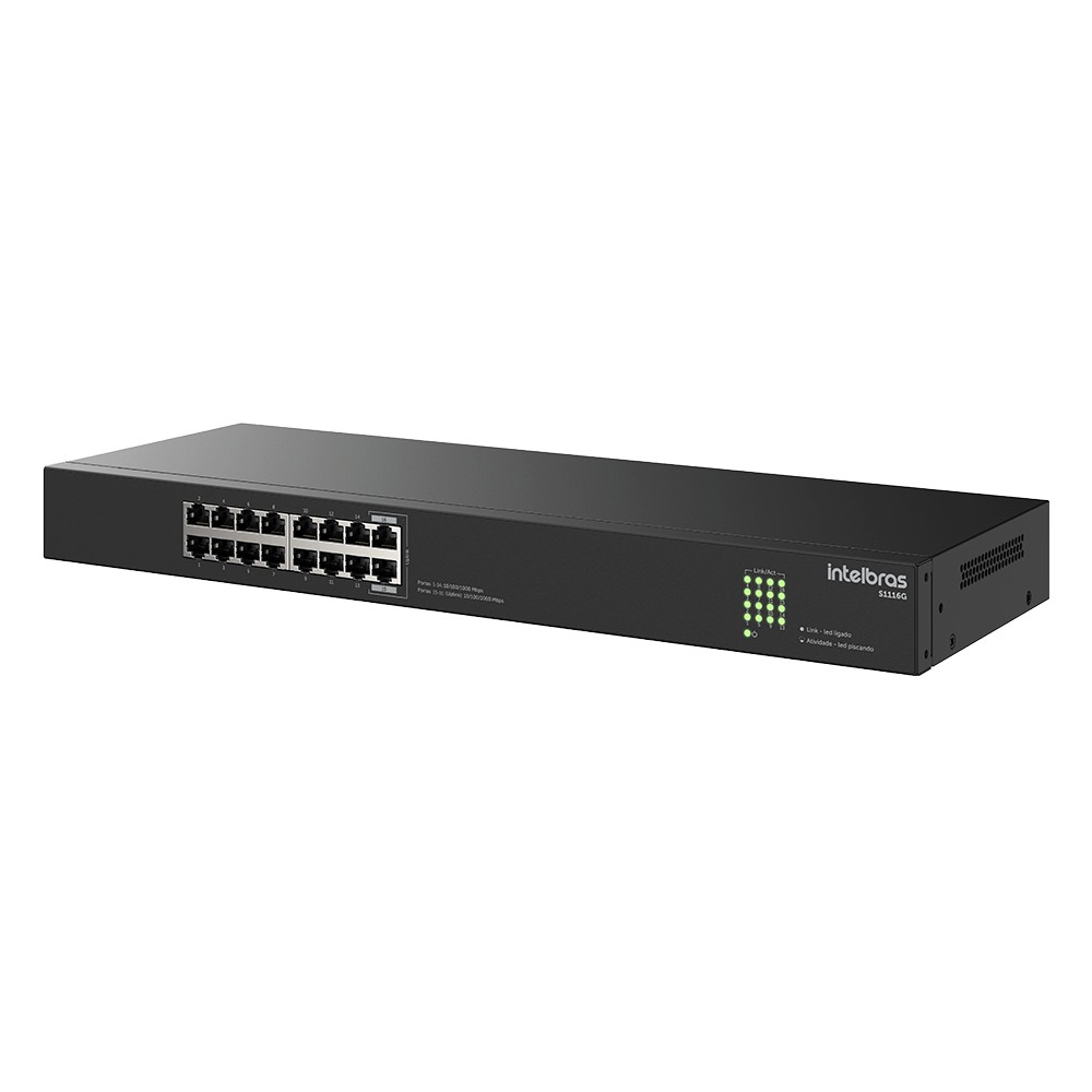 Switch Intelbras 16 Portas Gigabit S1116G - 4760114 - Processtec ...