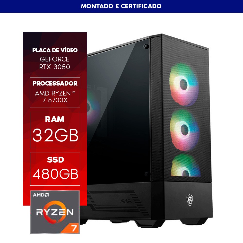 PC Gamer Certox Stream AMD RZ7-5700X, 16GB, 480GB SSD - Processtec ...