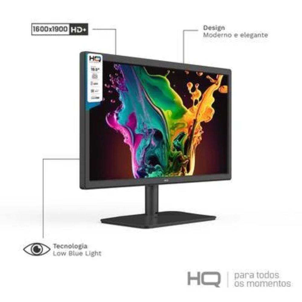 Monitor HQ 19,5" M20HQ LED 75Hz Ajuste Inclinação HDMI/VGA Preto ...