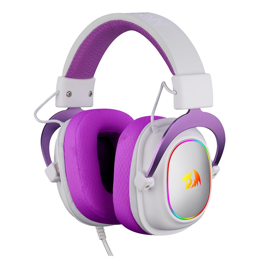 Headset Gamer RedragonZeus x Branco c/ Roxo RGB - H510WP-RGB ...