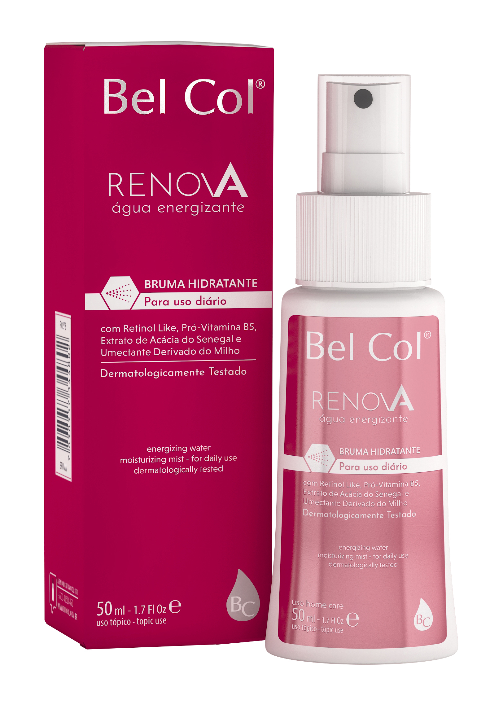 Renova Água Energizante Bel Col - Bruma Hidratante 50ml - Eh Medical