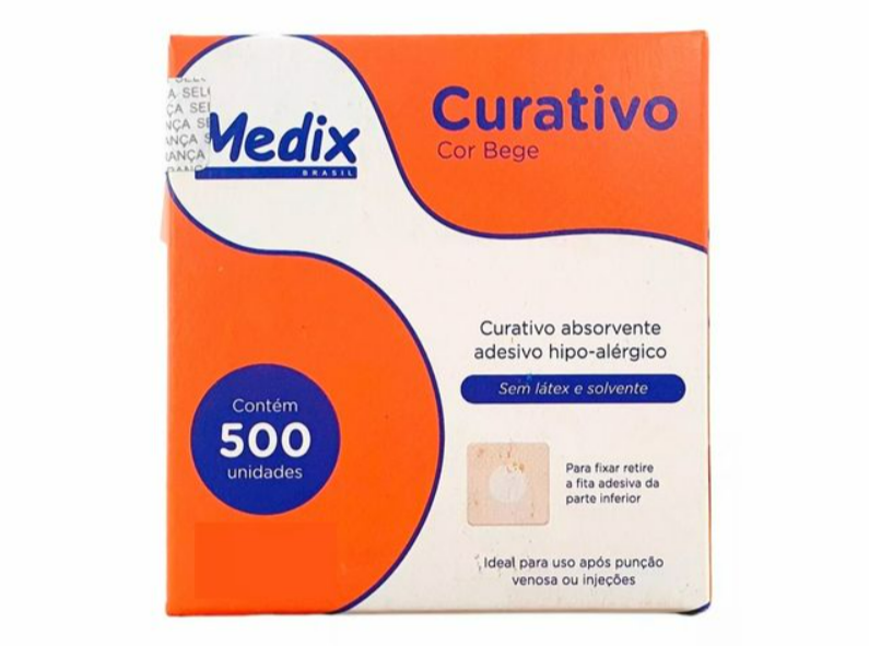 Curativo Pós Coleta Bege com 500 unidades - Medix Brasil - Eh Medical