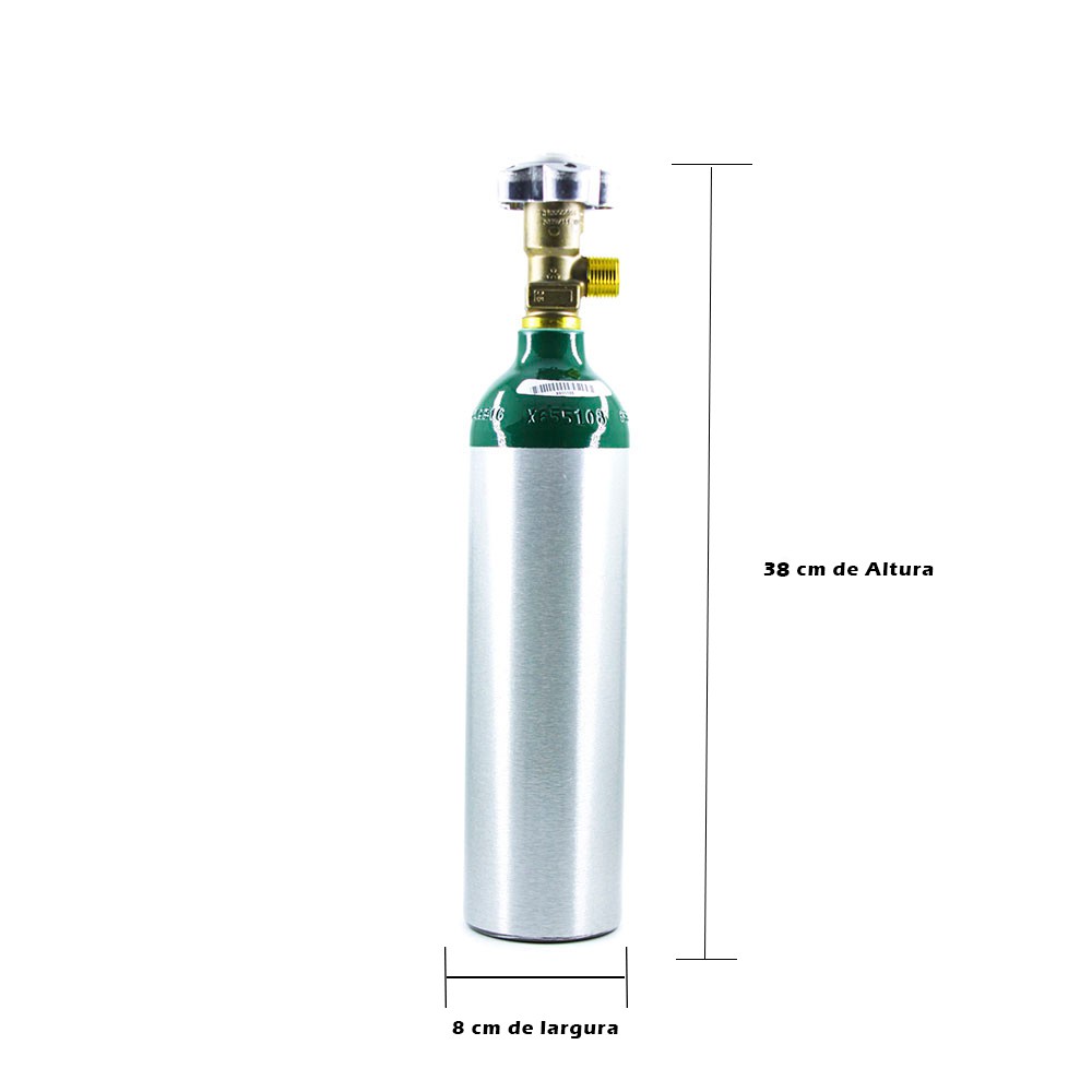 Cilindro de Alumínio para Oxigênio 1L M6 - Sem Carga - Fluxos Distribuidora