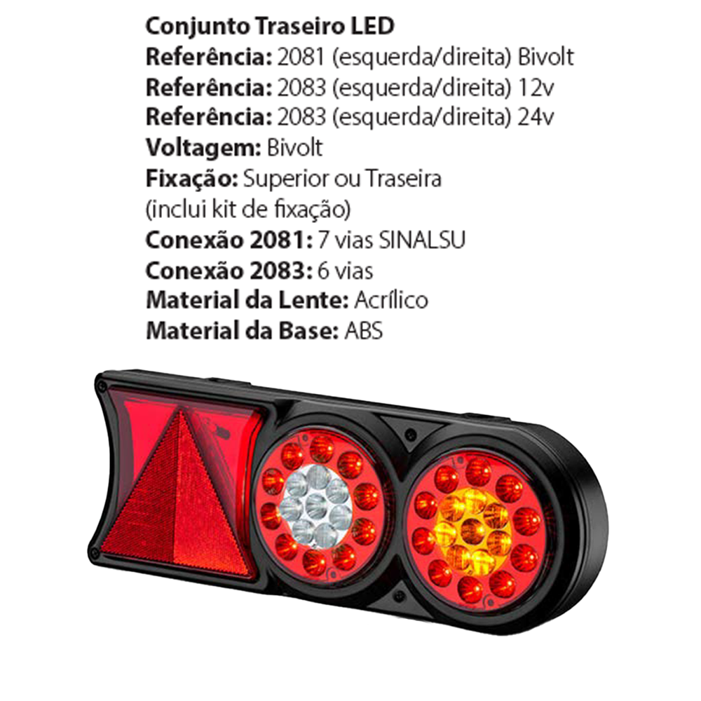 Lanterna Traseira Led para Carreta - SinalSul - Fluxos Distribuidora
