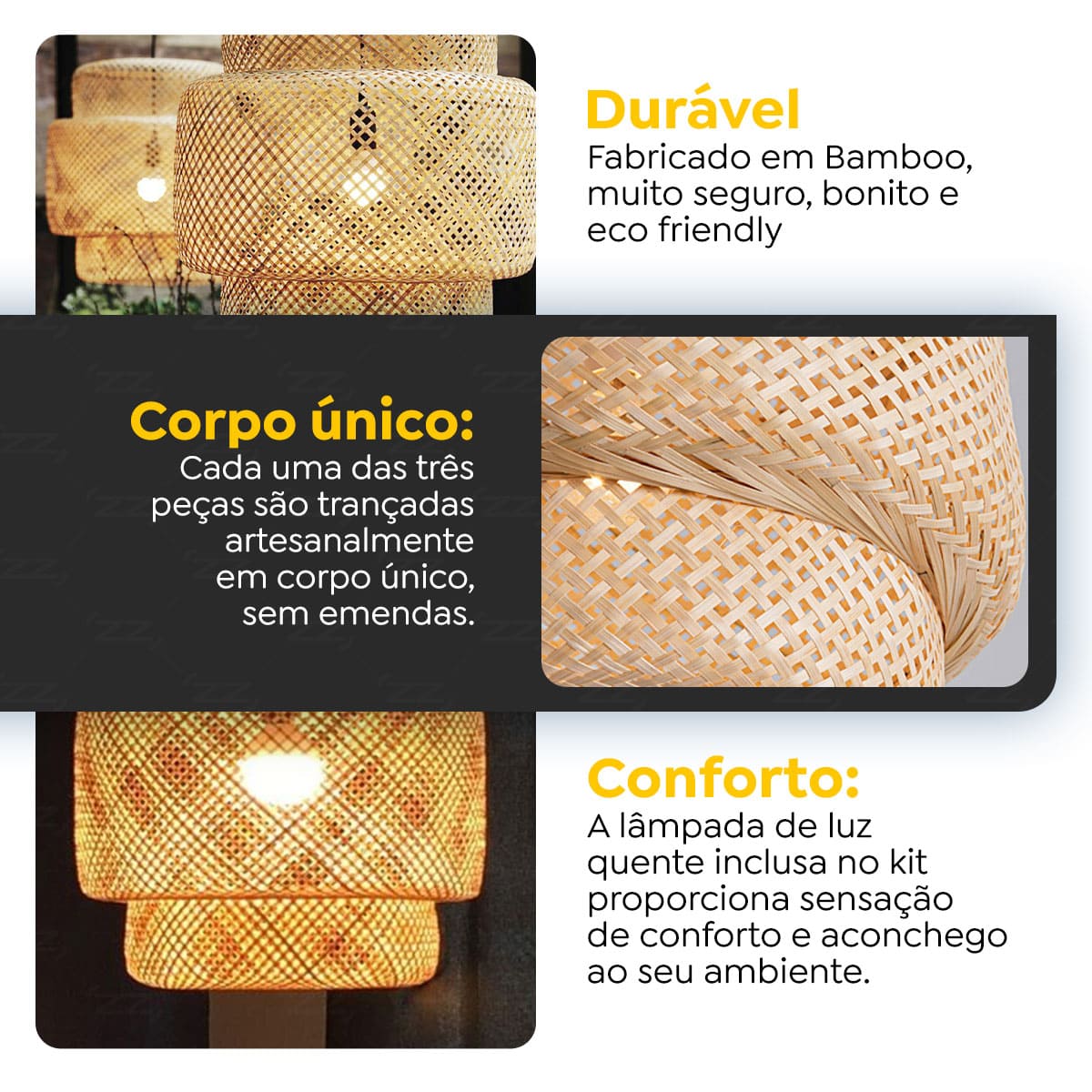 Lustre Bambu Luzza Cayman 35 | Luzza.com.br - Luzza | Soluções Modernas ...