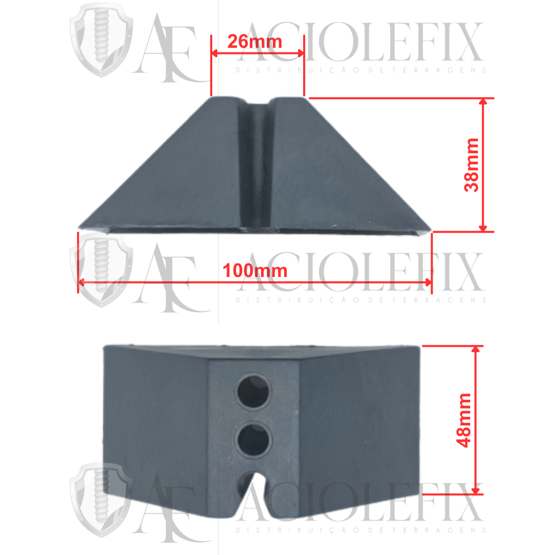 Calço Plástico Trapézio Grande Tr40 3 Furos Para Fixação de Telha ...