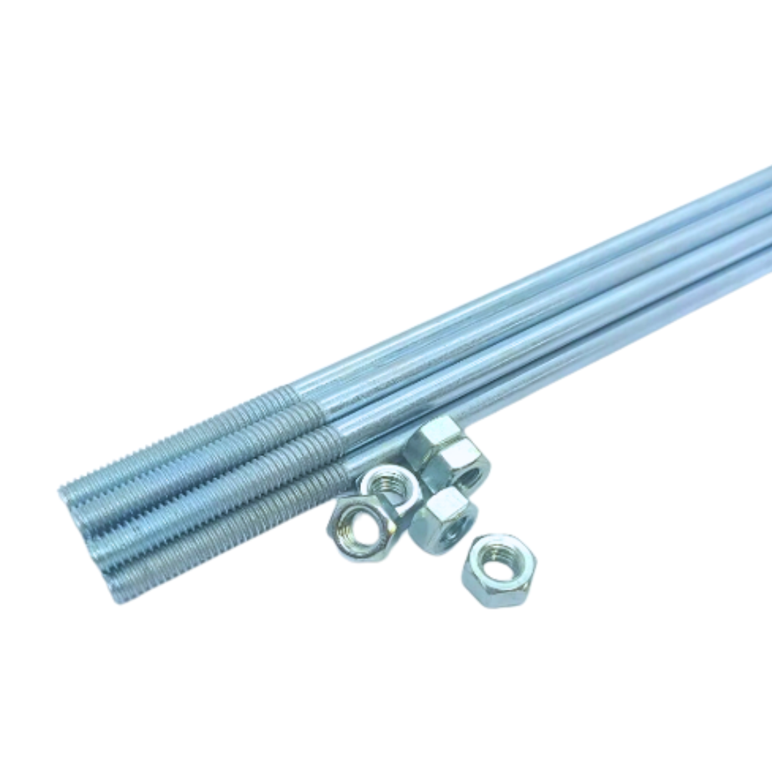 Haste Reta Para Telha + Porca 1/4 x 300mm Alumínio - Aciole Fix