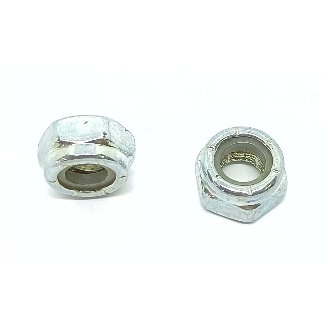 Porca Sextavada Travante 1/4 Unc-20 Com Nylon Parlock Zincada - Aciole Fix