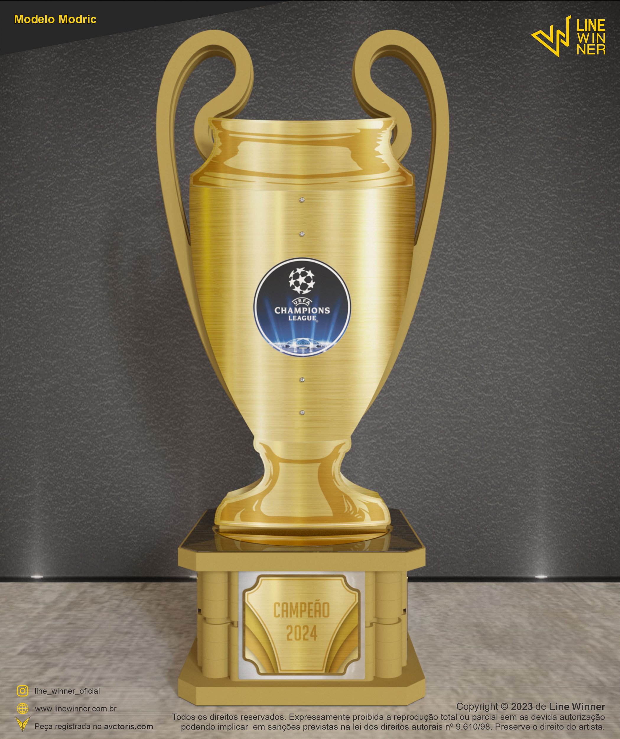 Modric troféu champions league personalizado futebol - Line Winner ...