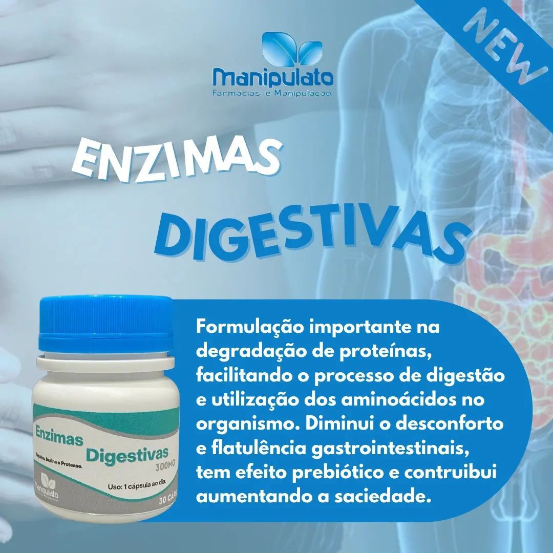 Enzimas Digestivas, 30caps, 300mg - Manipulato - Manipulato Farmácias e ...