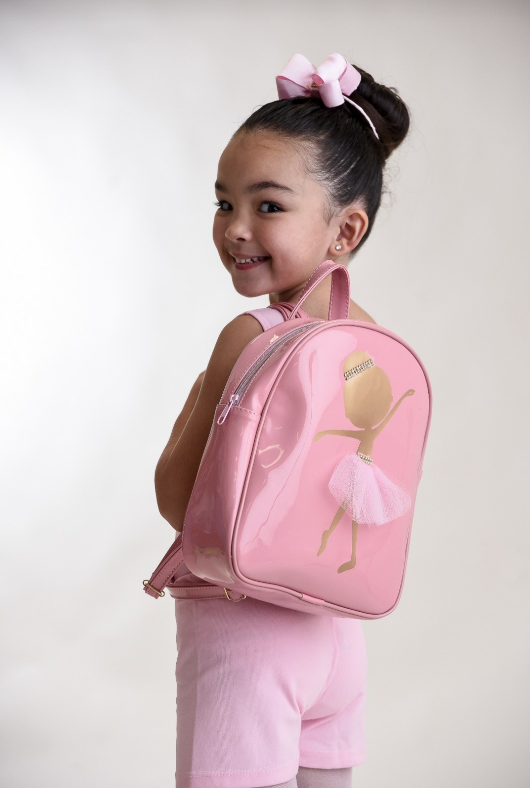 Mochila cor de rosa bailarina luxo para aulas de ballet - lojapeplie