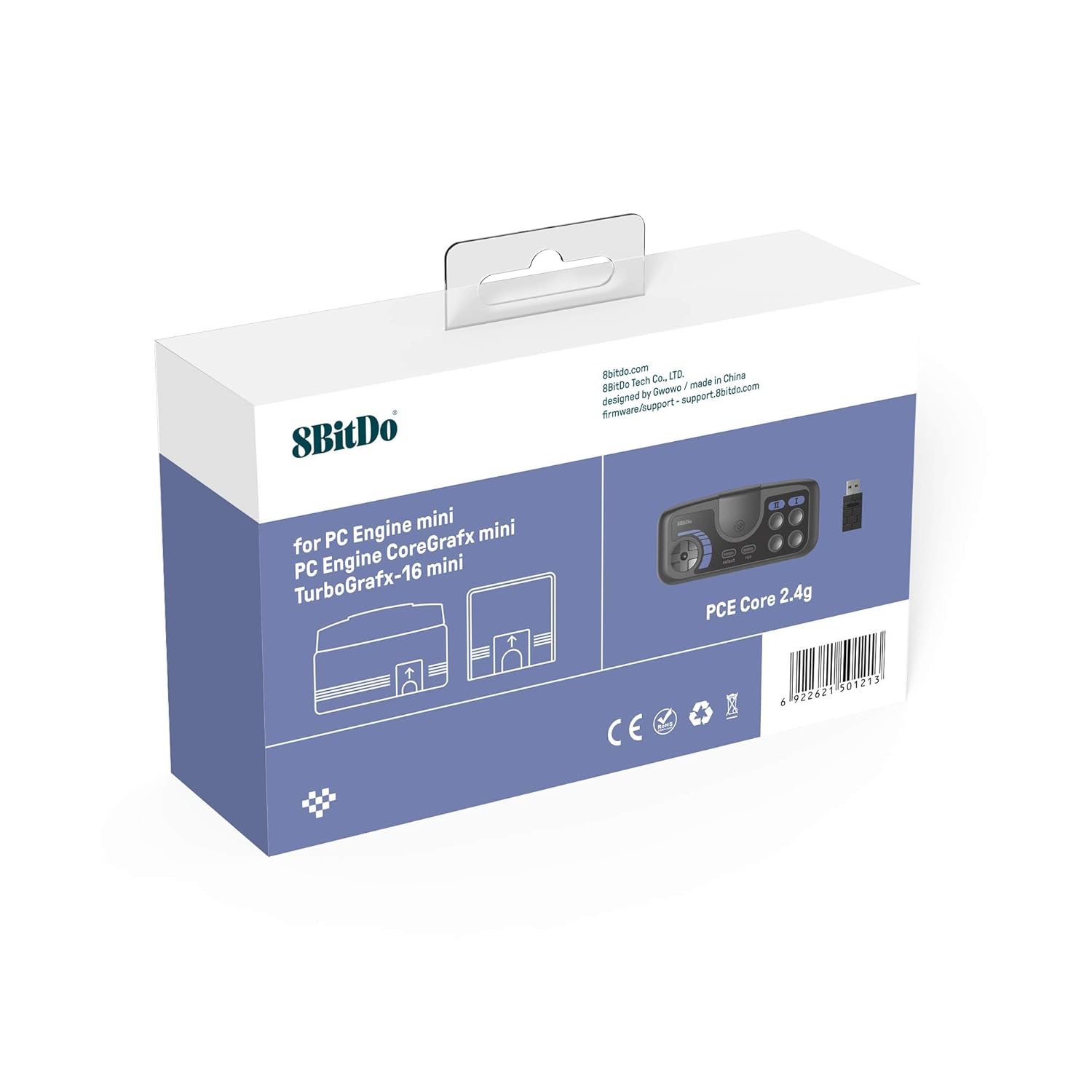 Controle PC Engine Mini 8bitdo C/ Receptor USB 2,4Ghz - Bitzz - Loja de ...