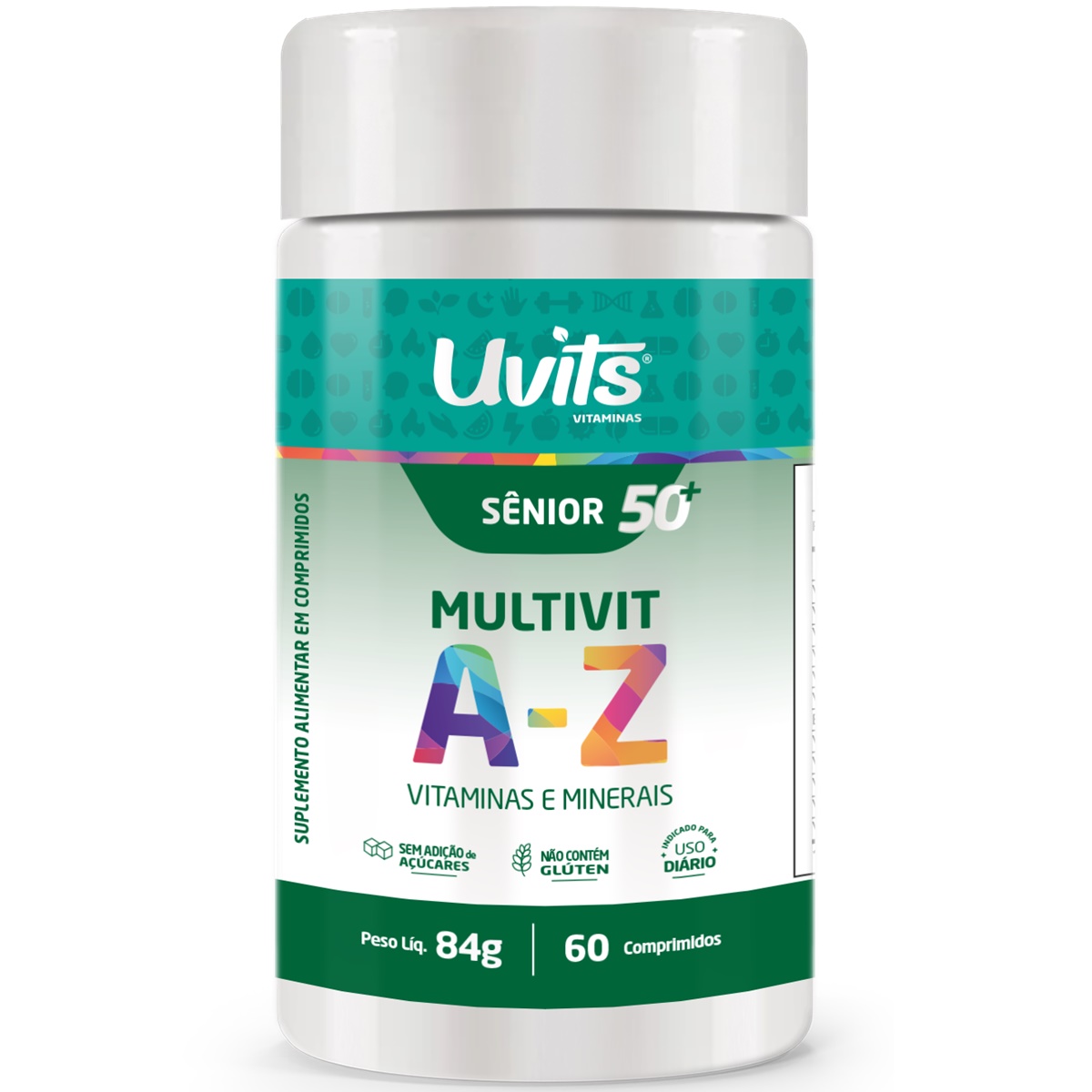 MultiVits A-Z Senior 60 Comprimidos MultiVits e Mais na Uvits Vitamina ...