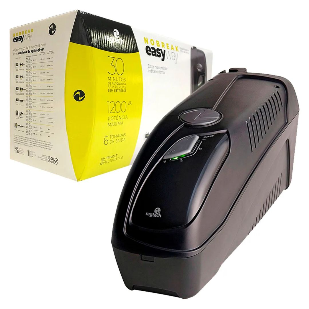 Nobreak Ragtech Easy Way 1200VA Trivolt Automático - 6 Tomadas ...