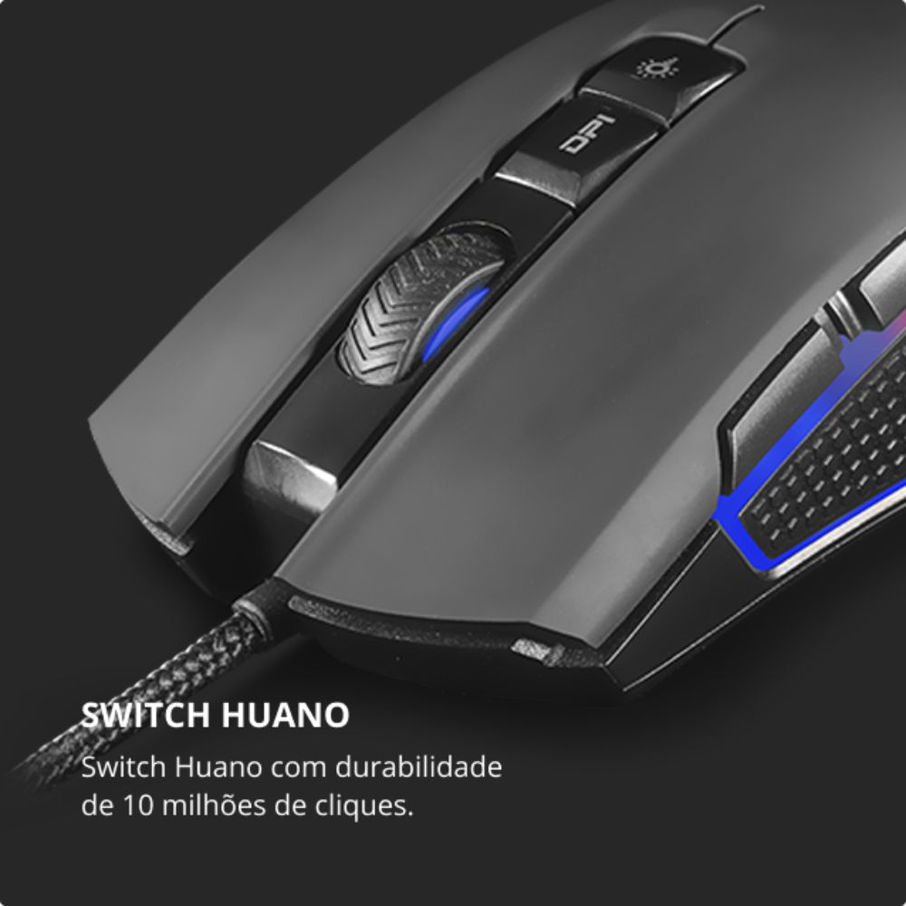 Mouse Gamer Multilaser Perseus RGB MO275 - Crystal Informática