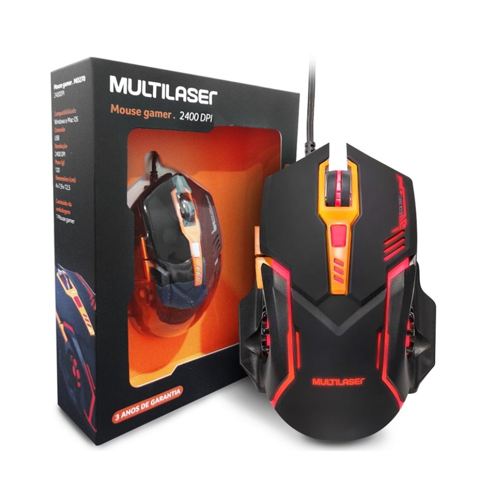 Mouse Gamer Multilaser MO270 - Crystal Informática