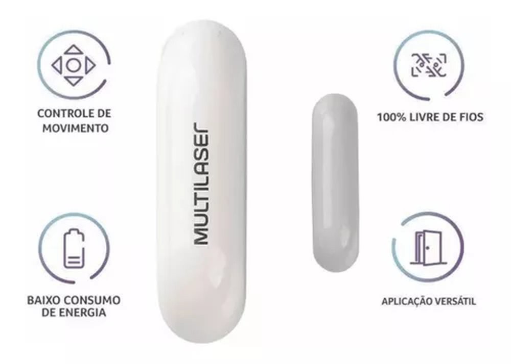Sensor Abertura Porta e Janela Inteligente Wi-Fi Multilaser Liv SE228 ...