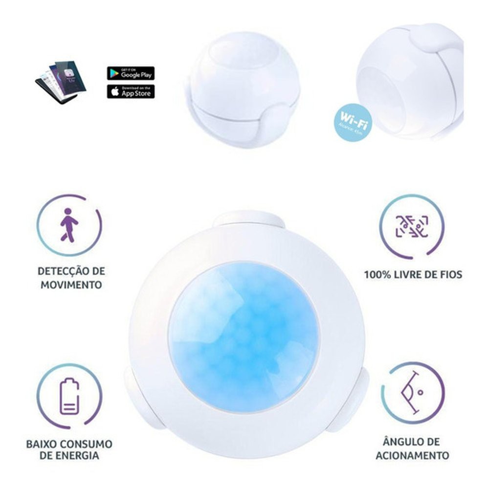 Sensor de Presença Inteligente Wi-Fi Multilaser Liv SE230 - Crystal ...