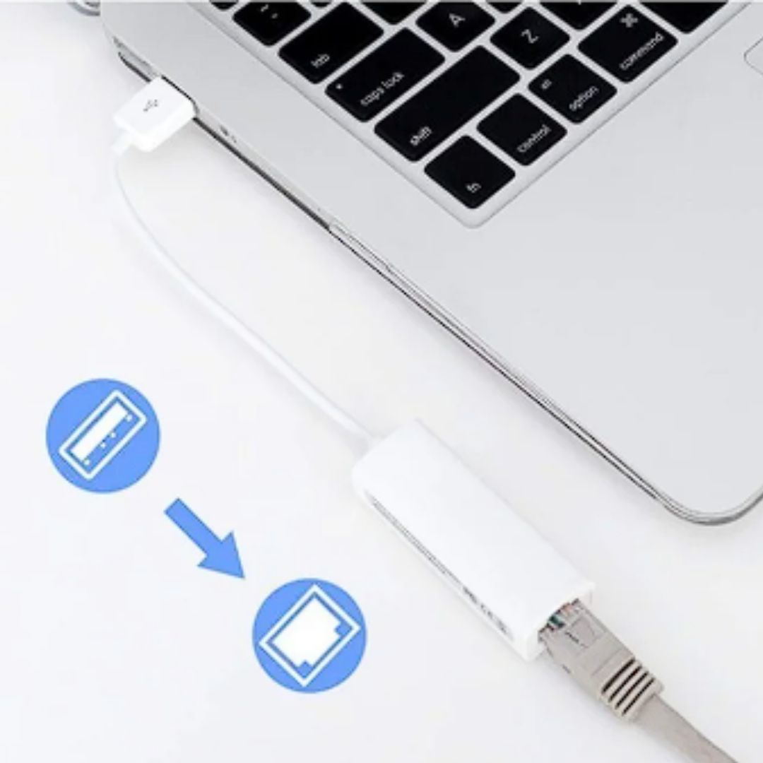 Adaptador de rede USB RJ45 fêmea Com Extensor - Crystal Informática