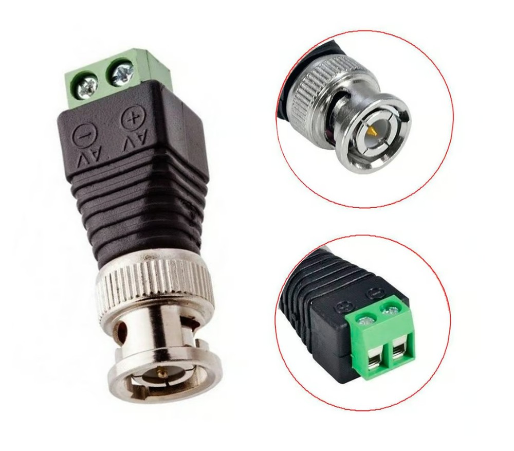 Conector BNC Macho Com Borne - Crystal Informática