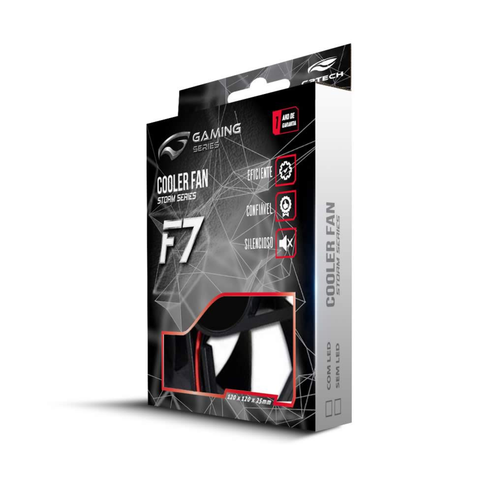 Cooler FAN 12 Cm C3Tech Storm F7-100BK - Crystal Informática