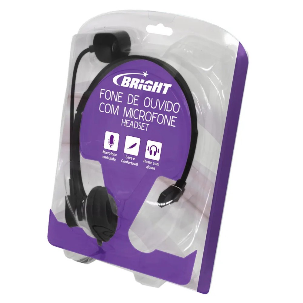 Headset Bright Telemarketing Plug RJ11 0069 - Crystal Informática