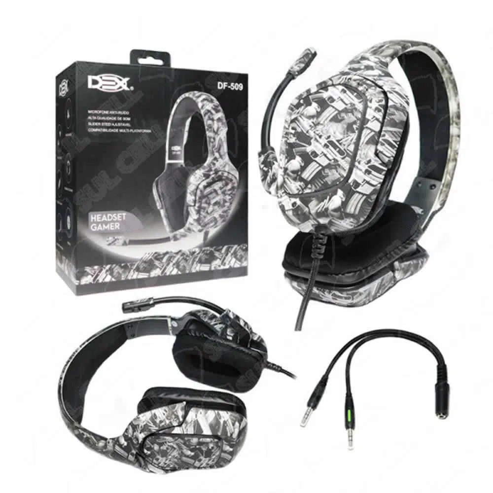 Fone de ouvido Dex Gamer DF-509 Camuflado - Crystal Informática