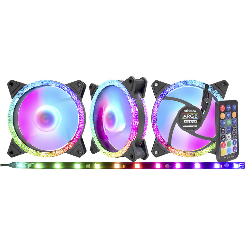 Kit Cooler FAN 120 mm K-mex ARGB Star Ritmicos - Crystal Informática