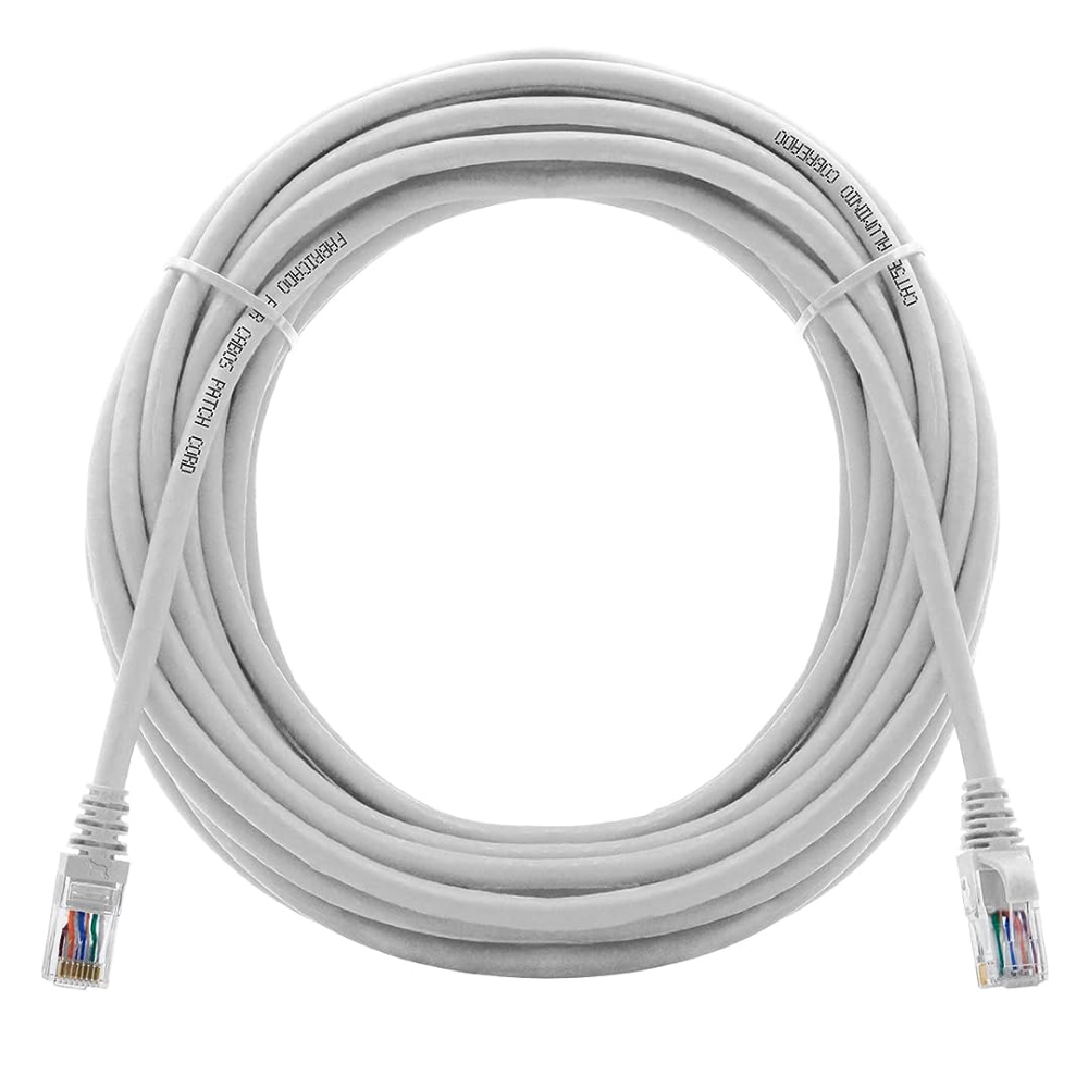 Cabo de rede Cat6 2,5 metros Branco Pluscable - Crystal Informática