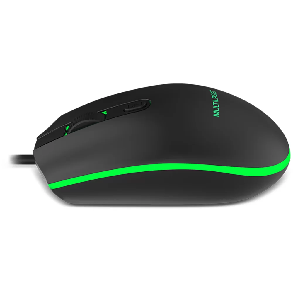 Mouse Gamer Multilaser MO298, 2400DPI, LED de 7 Cores - Crystal Informática