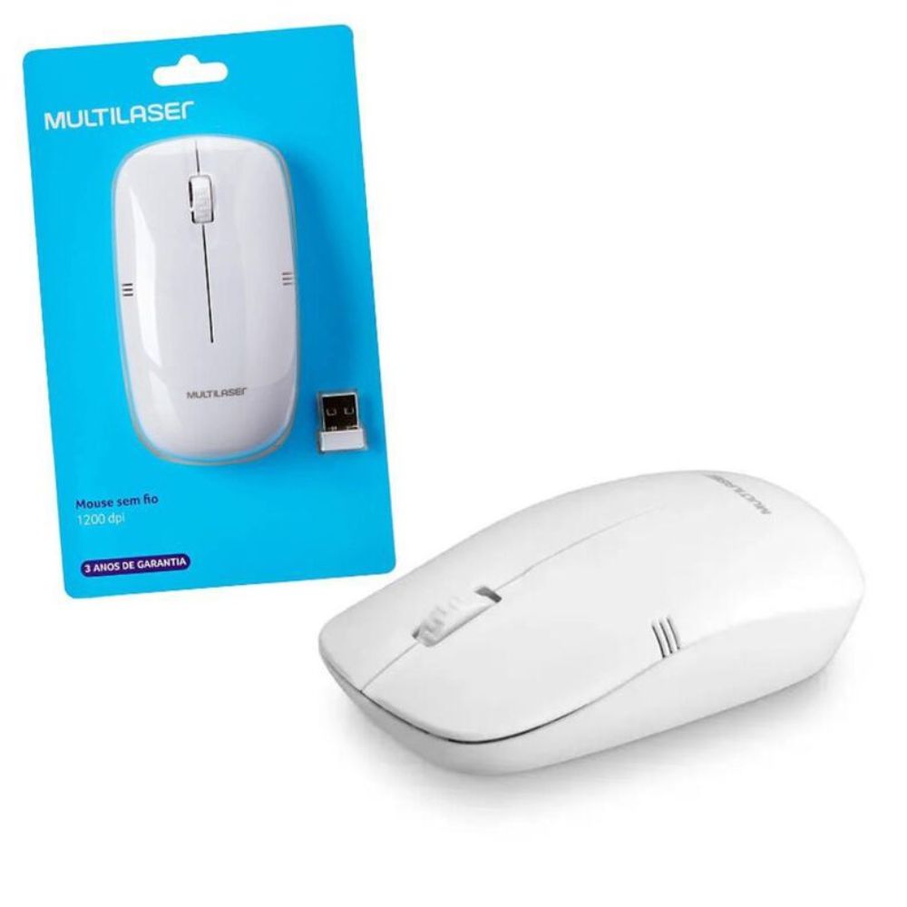 Mouse Sem Fio Multi Branco MO286 - Crystal Informática