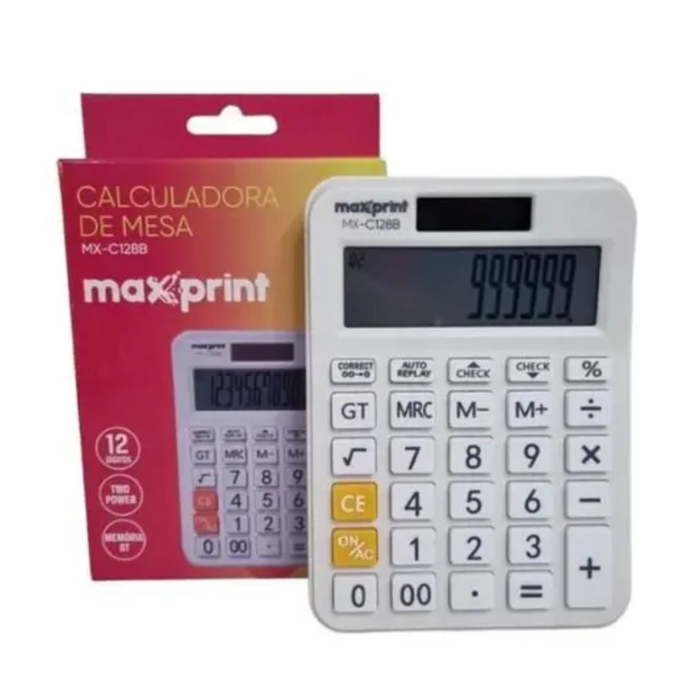 Calculadora de Mesa Maxprint MX-C128B - Crystal Informática