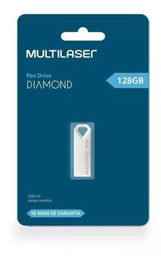 Pen drive Diamond 128GB USB 2.0 Metálico Multilaser PD853 - Crystal ...